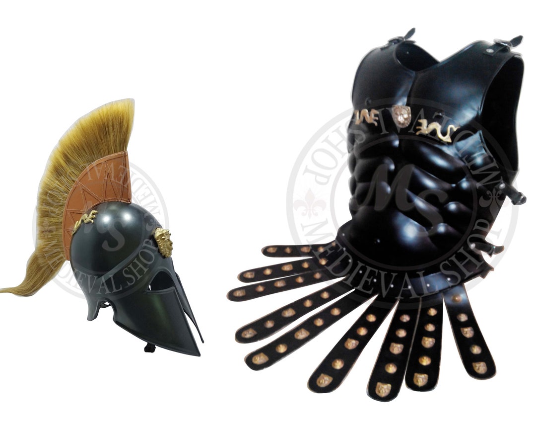 Muscle Body Armour Reenactment Greek Roman Muscle Cuirass Black (muscle ...