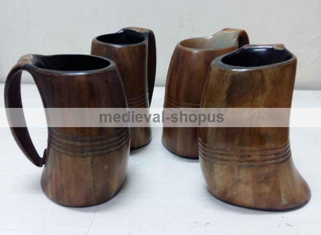 Viking Drinking Horn Mugs Medieval Renaissance Ox Horn Beer - Etsy