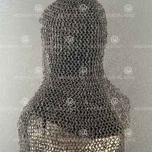 Chainmail Coif U-neck 10 MM Chain Mail Hood | Medieval Templar Crusader ...