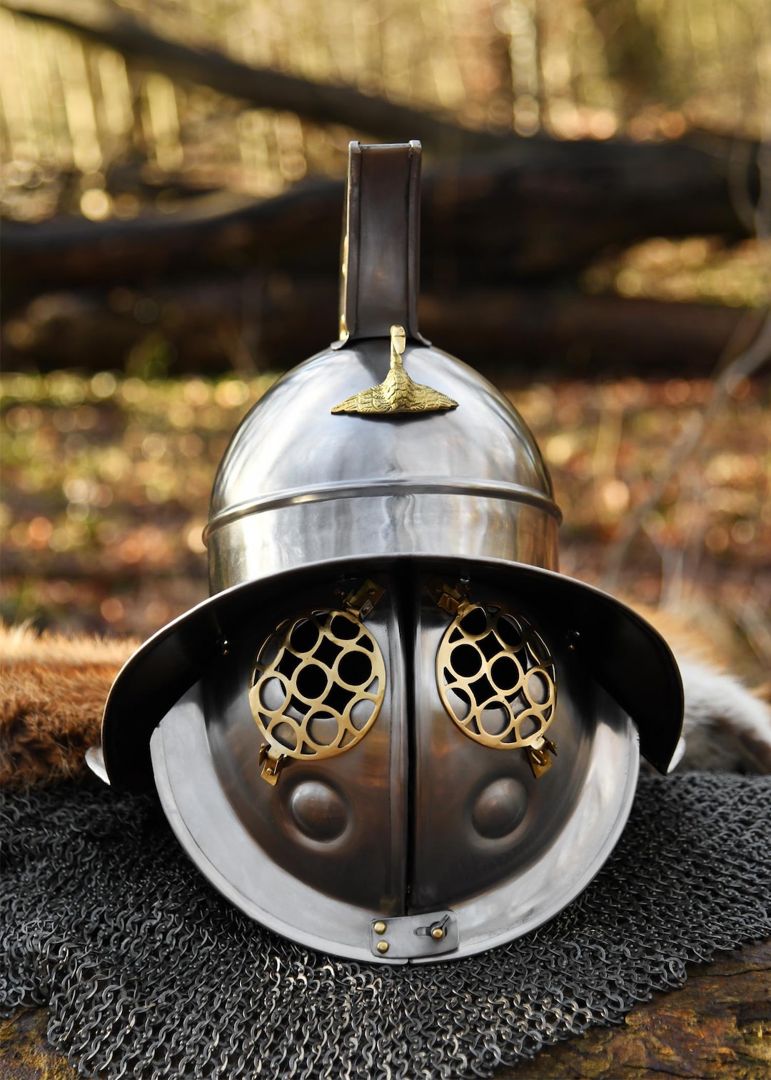 Roman Gladiator Helmet | Murmilo Steel Armor Headpiece | Medieval ...