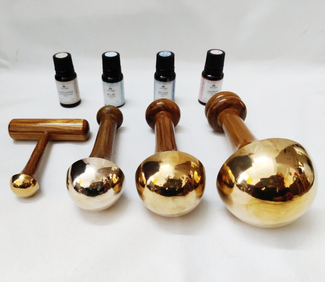 Kansa Ayurveda Wand Massager Wands Set of 4 With 100% Pure Aroma ...