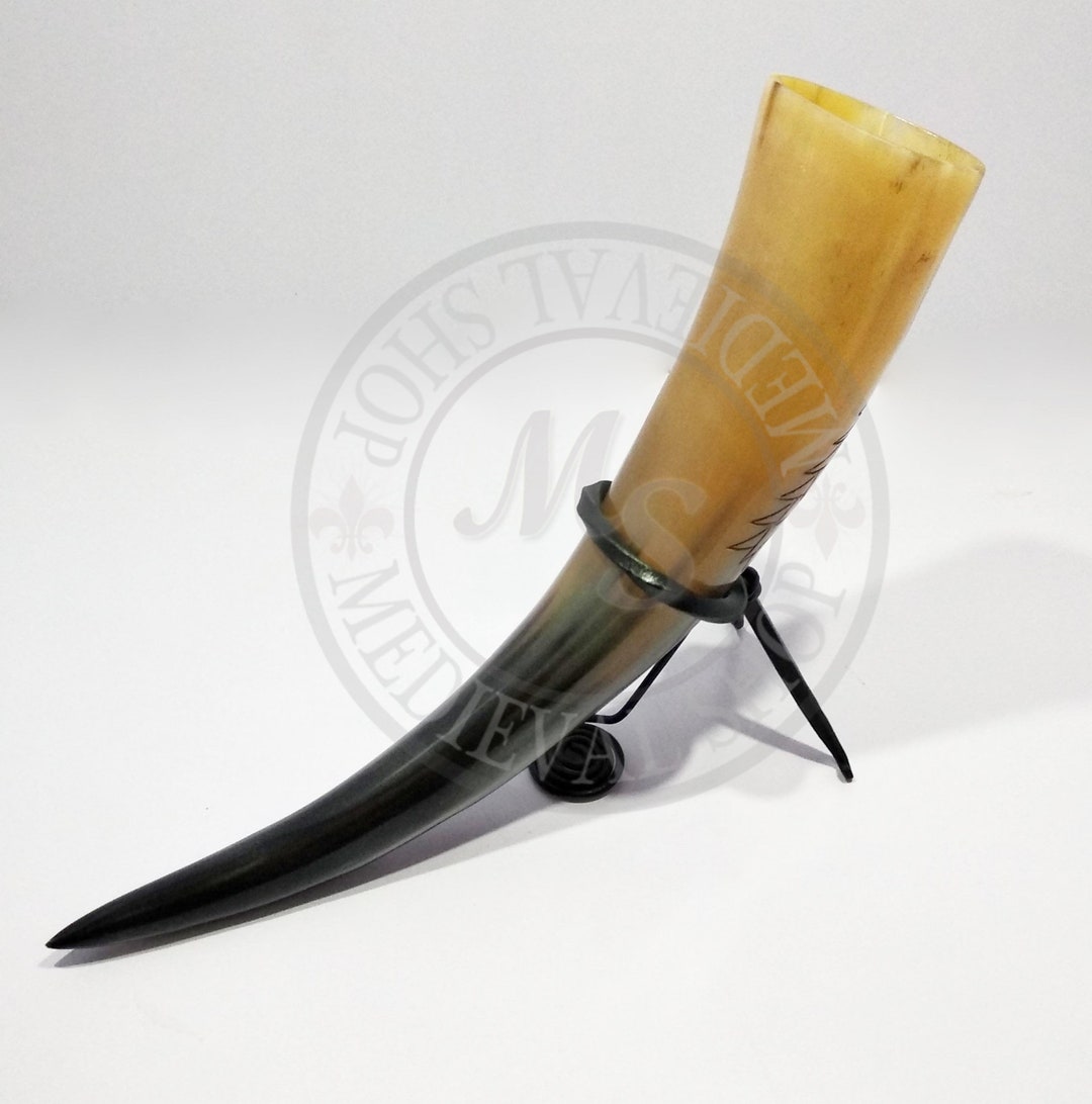 Viking Drinking Horn Natural Medieval Buffalo Ox Drinking Horn - Etsy