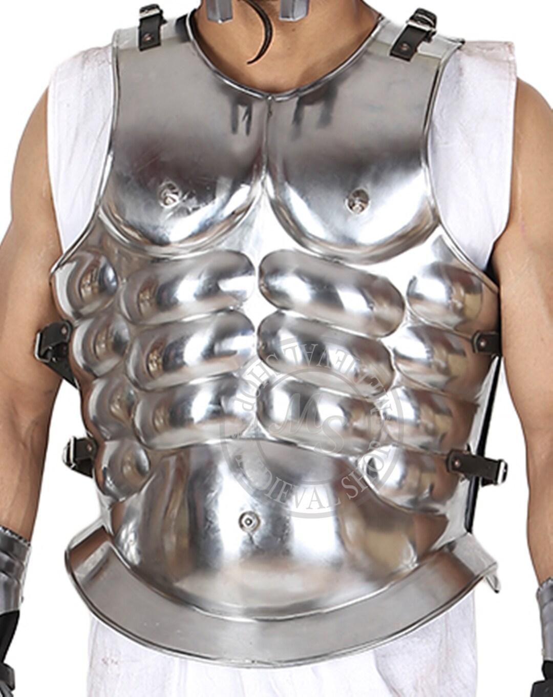 Vintageware Muscle Body Armour Reenactment Greek Roman Muscle-cuirass ...