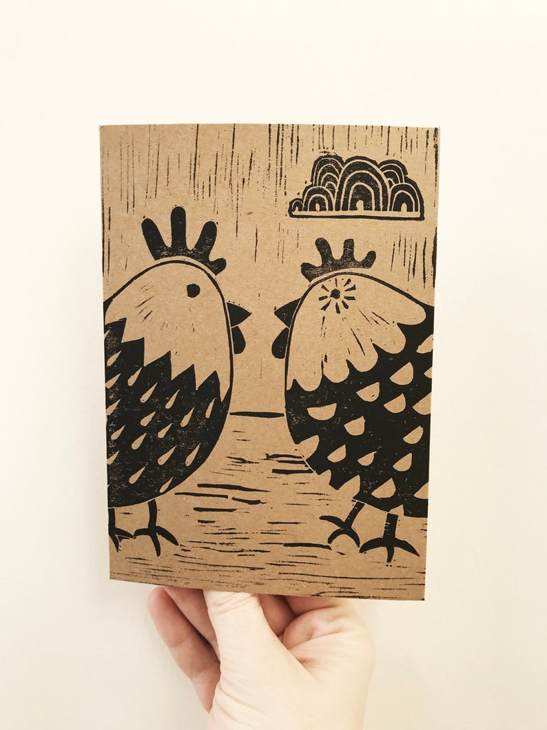 2 Happy Chickens Greetings Card for Easter Birthdays or Other - Etsy