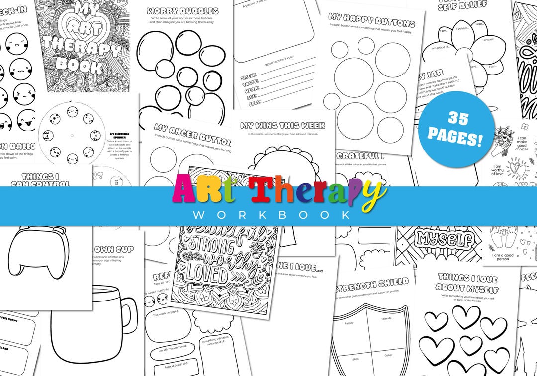 Art Therapy Workbook: 35 Pages, Mental Health Aid (digital Download) - Etsy
