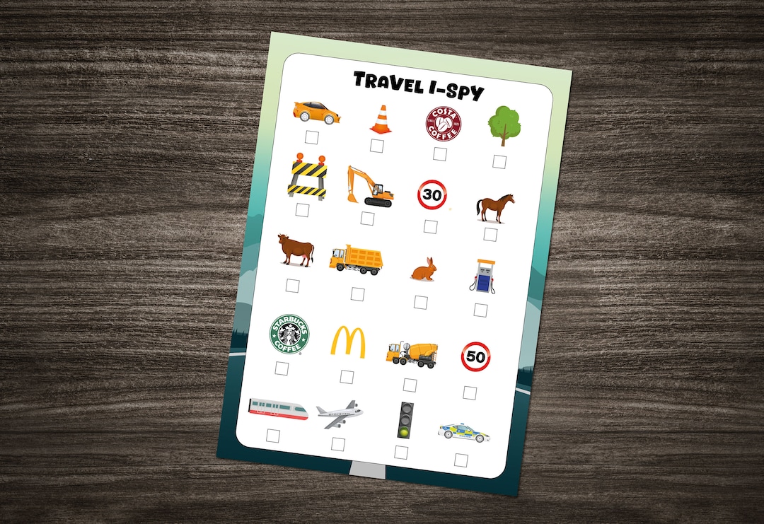 Kids Road Trip Game I-spy Scavenger Hunt - Travel Game Activity Kids ...