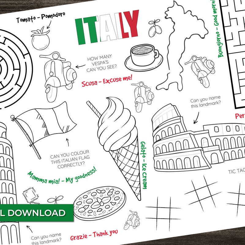 Adult Coloring Book Italy - Etsy