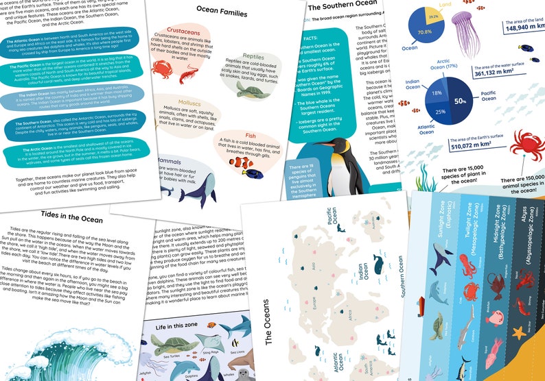 Oceans Unit Study Pack - Childrens Educational Learning Geography ...