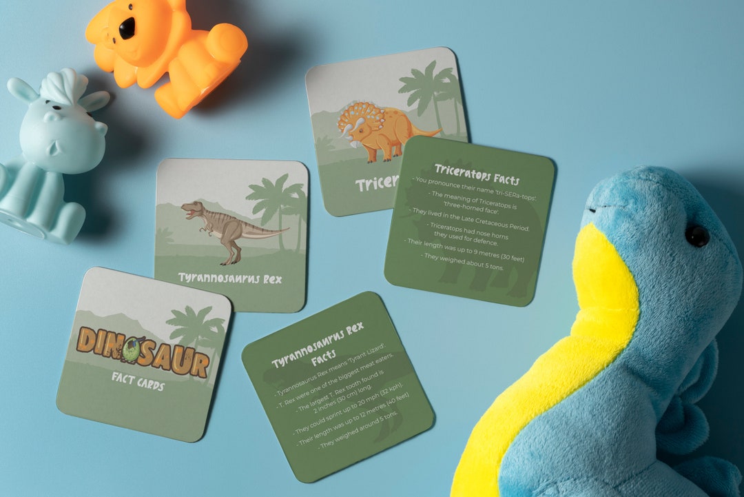 Kids Printable Dinosaur Identification Flash Fact Cards Instant ...