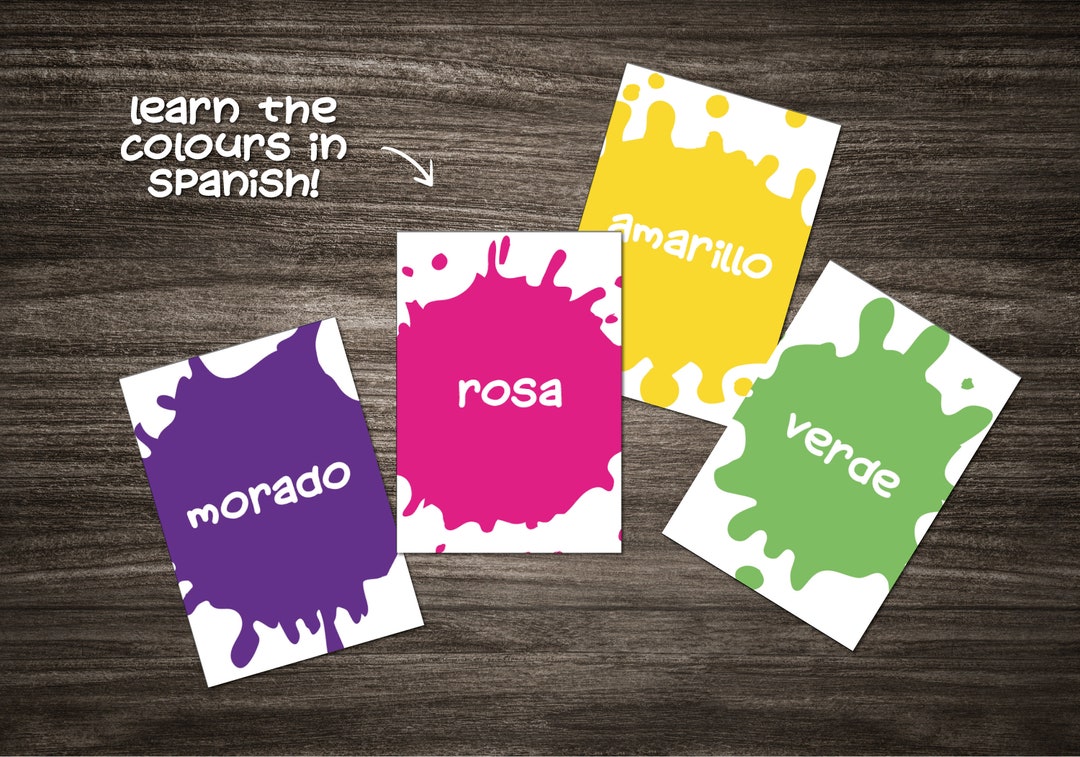 Spanish* Colour Learning Flash Cards Kids - Educational Tool - Instant ...