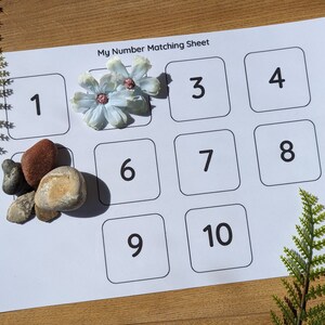 Nature Counting Activity Educational Learning Game Sheet- Instant ...