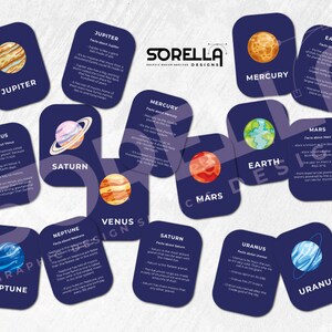 Planet Flash Cards - Educational Tool - Instant Digital Download - Full ...