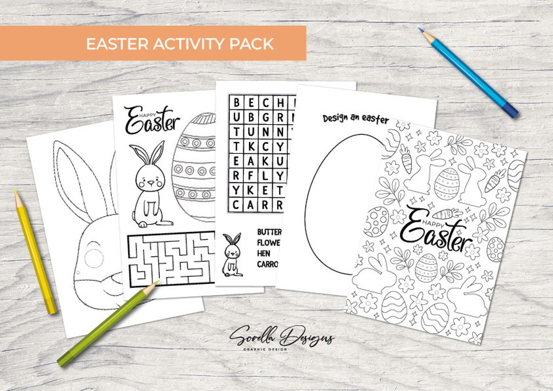 Easter Bunny Printable Activity Pack Sheet - Instant Digital Download ...