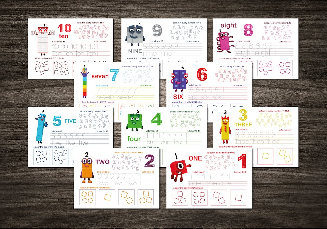 Numberblocks Counting Activity Sheet Instant Digital Download Learning ...