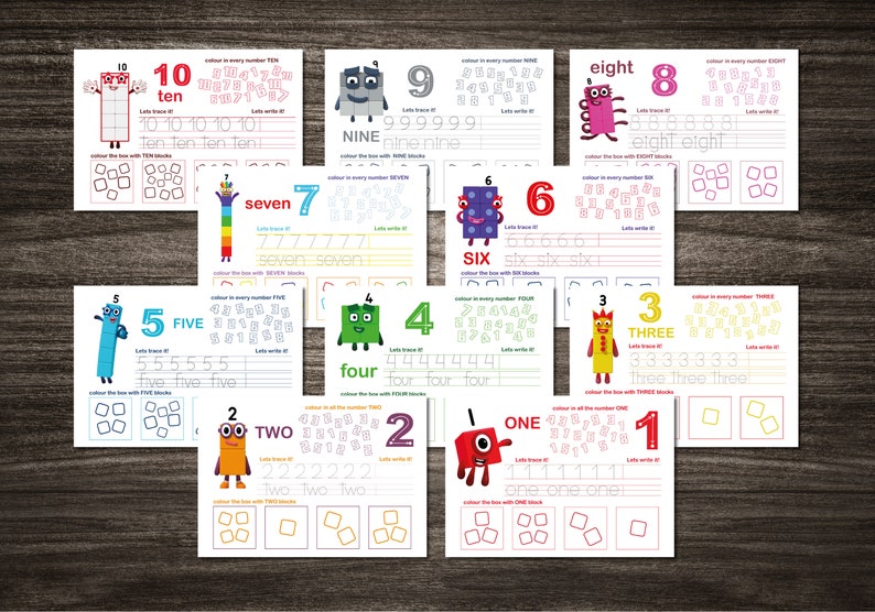 Numberblocks Counting Activity Sheet Instant Digital Download Learning ...
