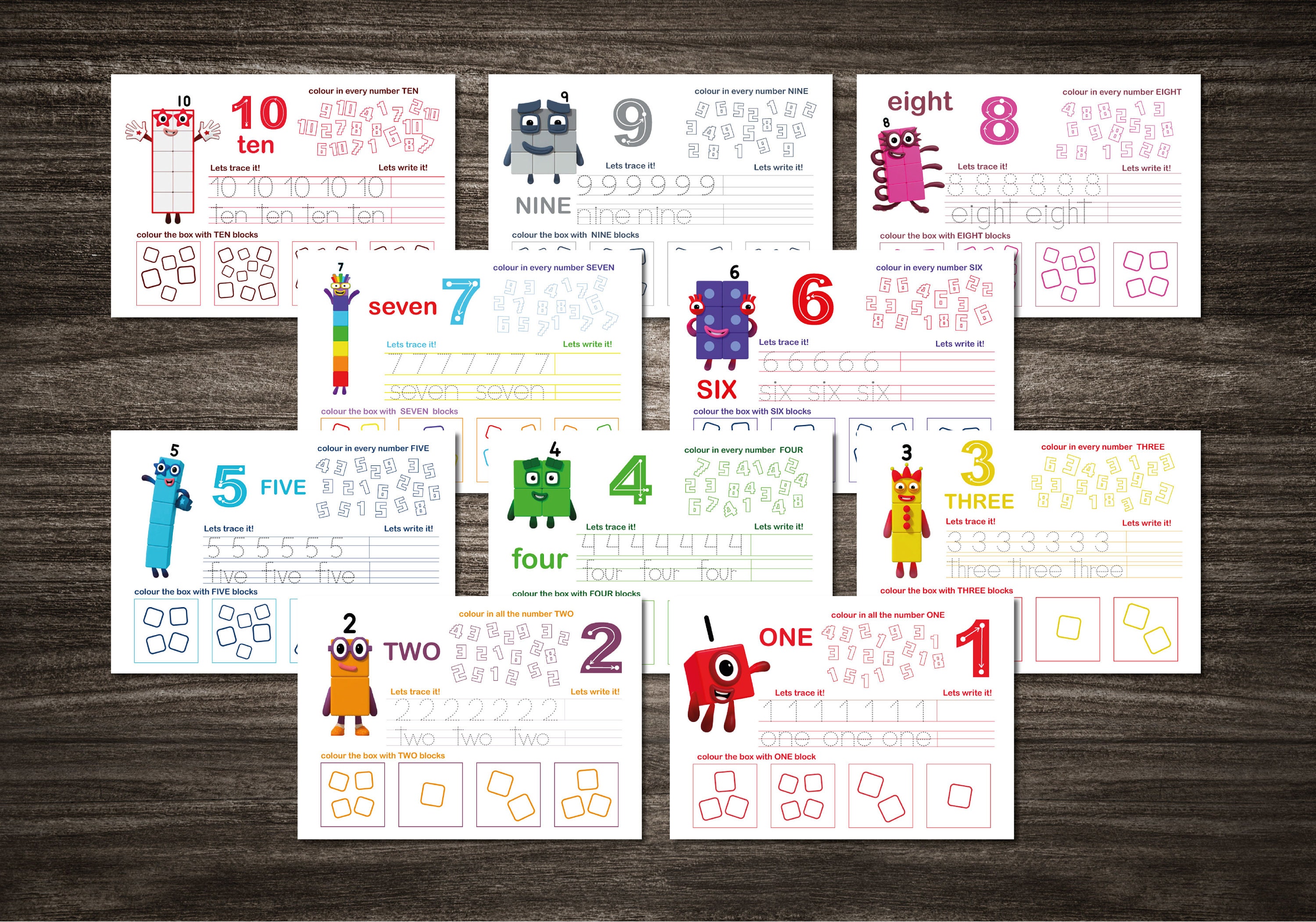 Numberblocks Counting Activity Sheet Instant Digital Download Learning ...