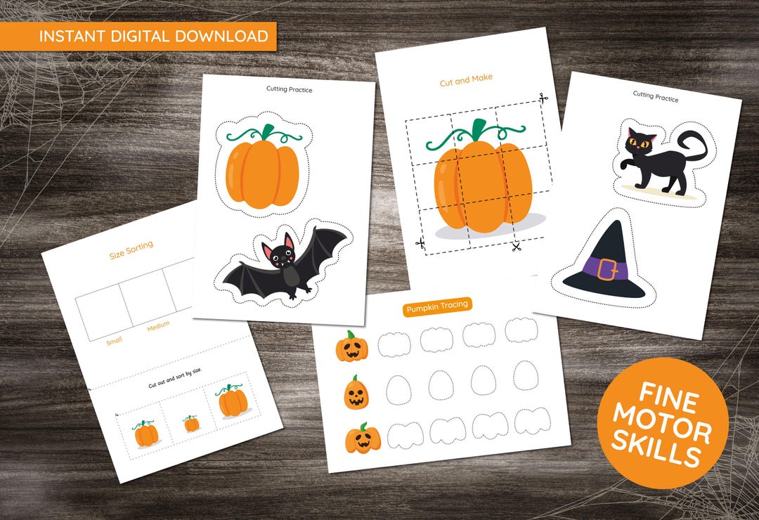 Halloween Activity Pack – Fine Motor Skills, Cutting Practice (digital ...