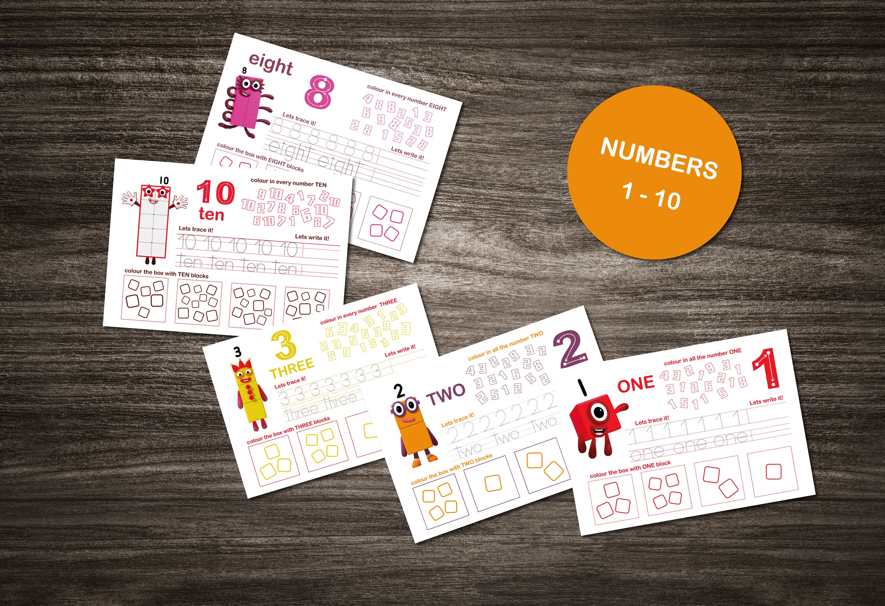 Numberblocks Counting Activity Sheet Instant Digital Download Learning ...