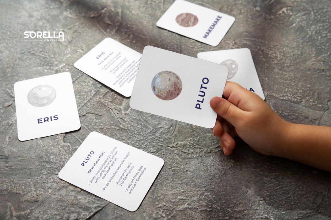 Space Dwarf Planet Flash Cards: Kids Educational Tool (digital Download ...
