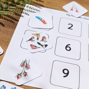 Nature Counting Activity Educational Learning Game Sheet- Instant ...