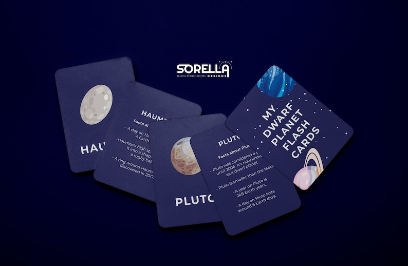 Dwarf Planet Flash Cards: Educational Homeschool Science (digital ...