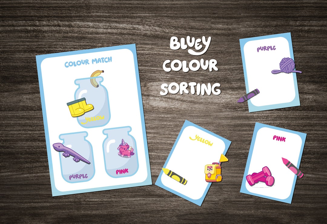 Bluey Colour Sorting Organising Jars Activity Printable Instant Digital ...