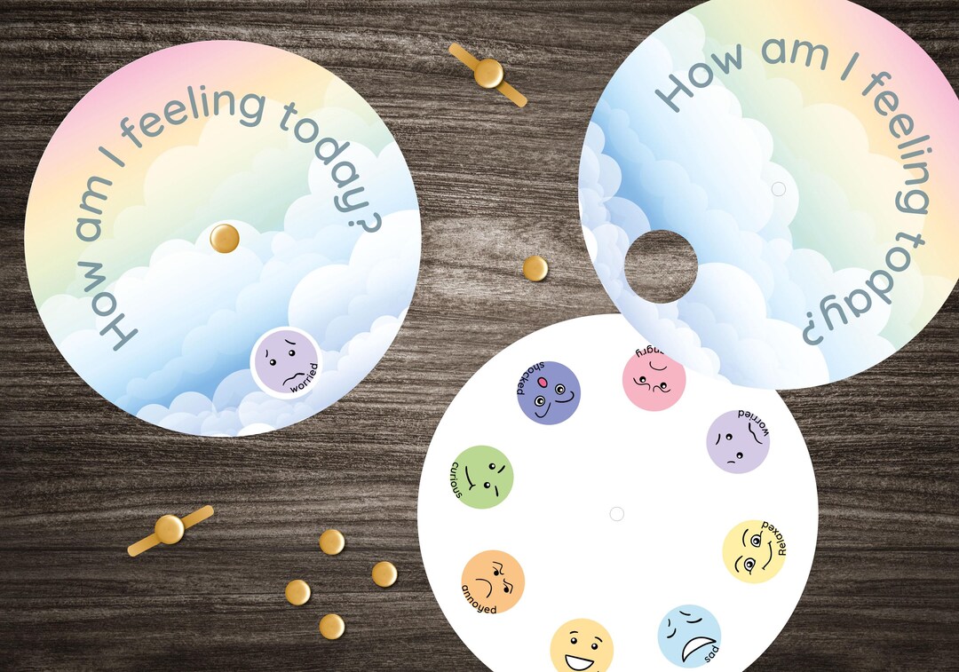 Feelings Emotions Spinner: Printable Kids Activity (digital Download ...
