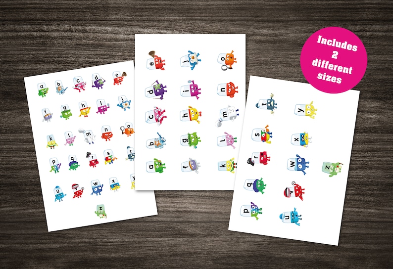 Alphablocks Stickers Learning Alphabet A to Z 2 Sizes Large and Small ...