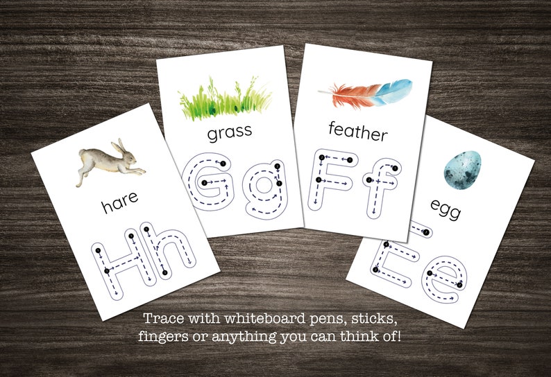 Nature Alphabet Tracing Cards: Letter Formation Activity (digital ...