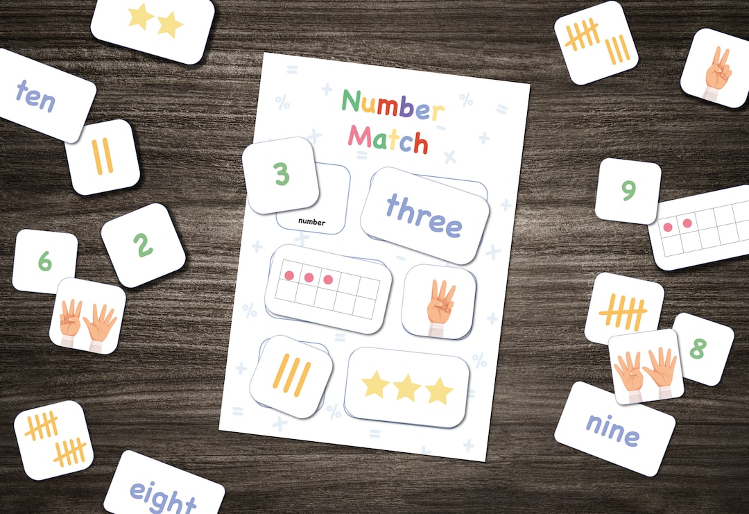 Number Match Learning Activity Sheet - Educational Resources Instant ...