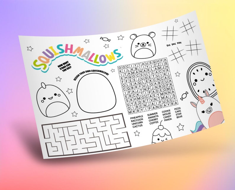 Squishmallows Activity Sheet Colouring Page Instant Download Digital ...