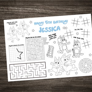 Personalised Bluey Activity Sheet Colouring Page Digital Download ...