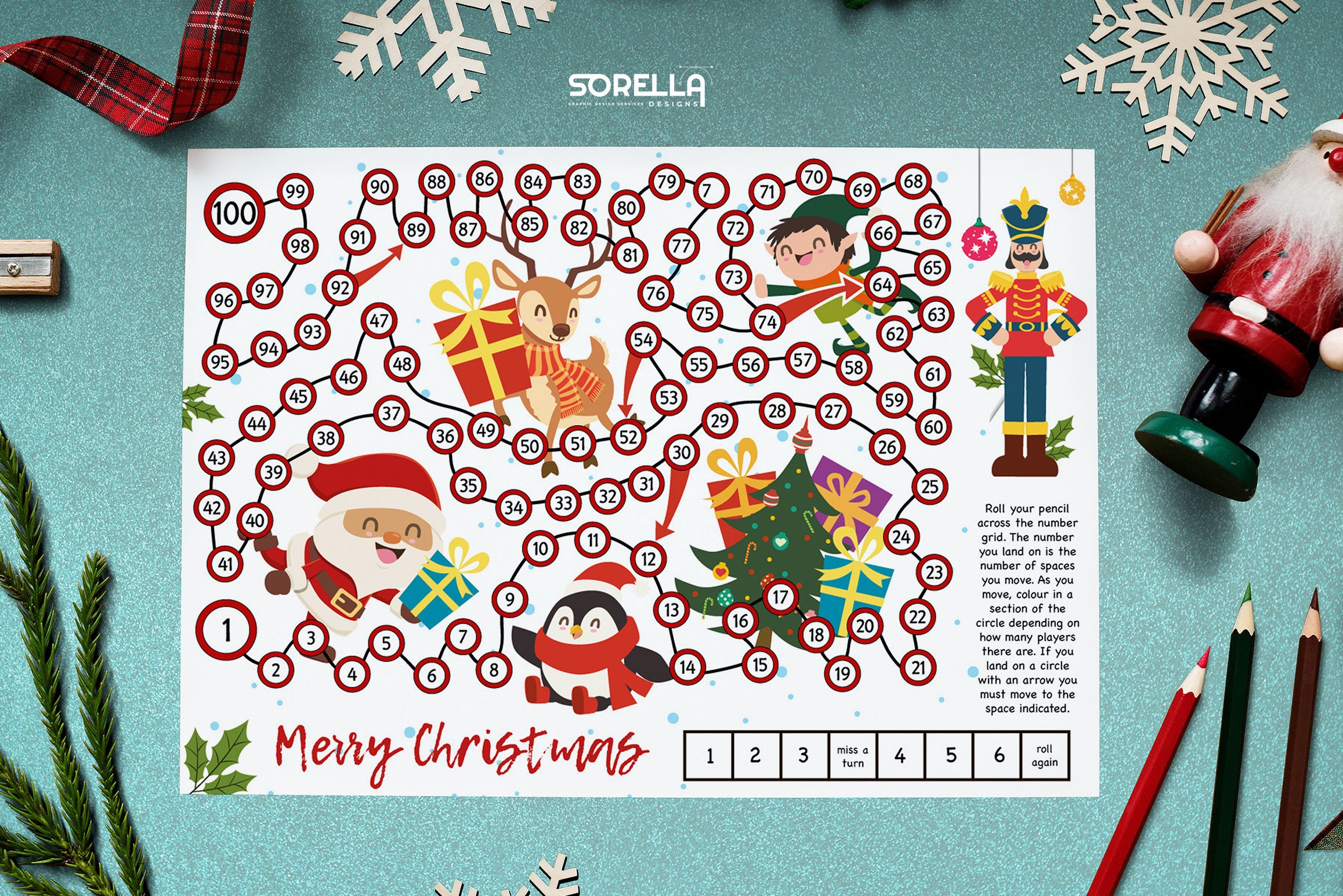 Printable Christmas Restaurant Board Game - Etsy
