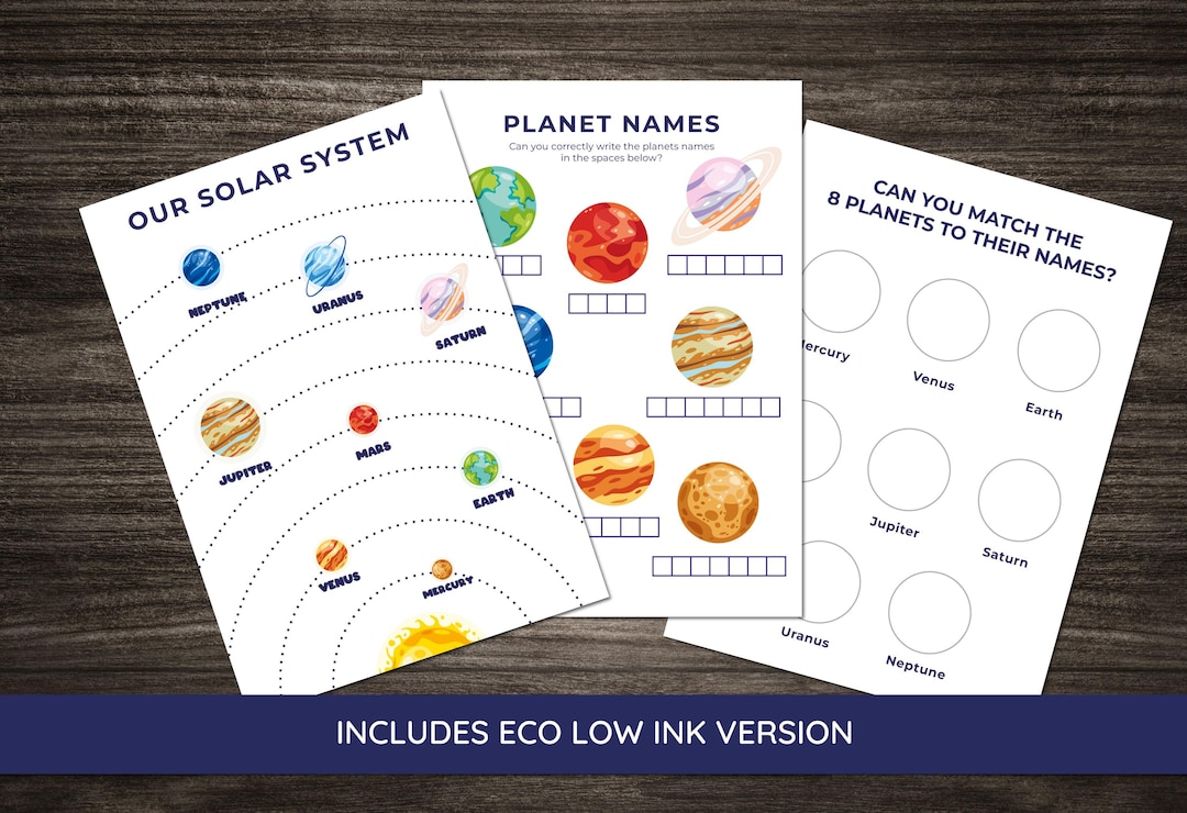 Space Planets Activity Sheets - Solar System Learning - Matching, Patterns, Fine Motor Skills ...