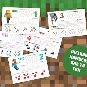 Minecraft Counting Activity Sheet Instant Digital Download Learning ...