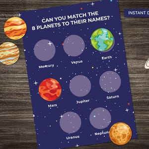 Space Planets Activity Sheets - Solar System Learning - Matching ...