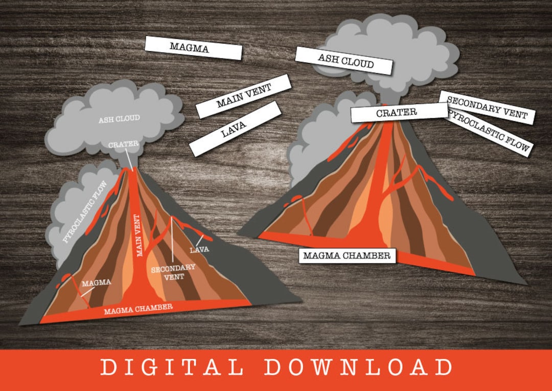 Volcano Labelling , Science Activity Instant Digital Download - Etsy
