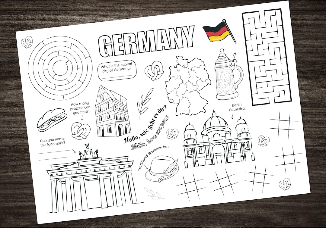 Germany Activity Sheet - Instant Download Digital Art - Printable ...