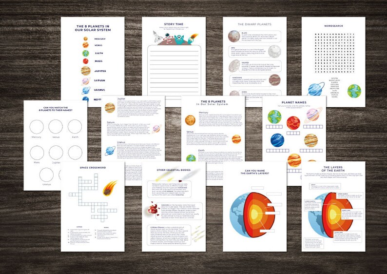 Space Solar System Activity Book: 25 Page Printable Study Pack (digital ...