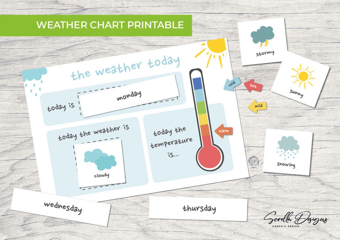 Weather Learning Activity Printable Pack - Instant Digital Download ...