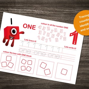 Numberblocks Counting Activity Sheet Instant Digital Download Learning ...