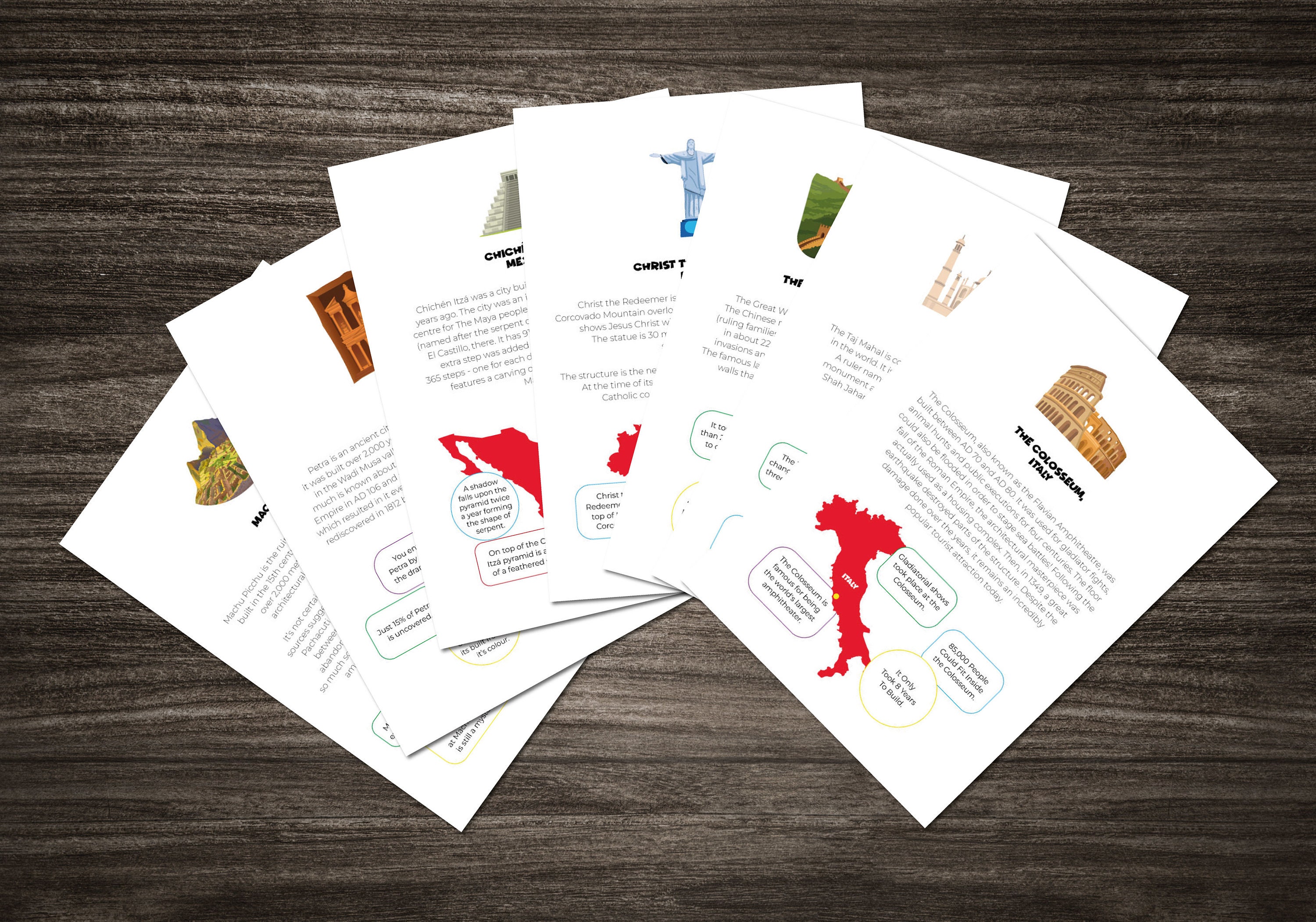 Seven 7 Wonders of the World Learning Unit Study Pack - Including Flash ...