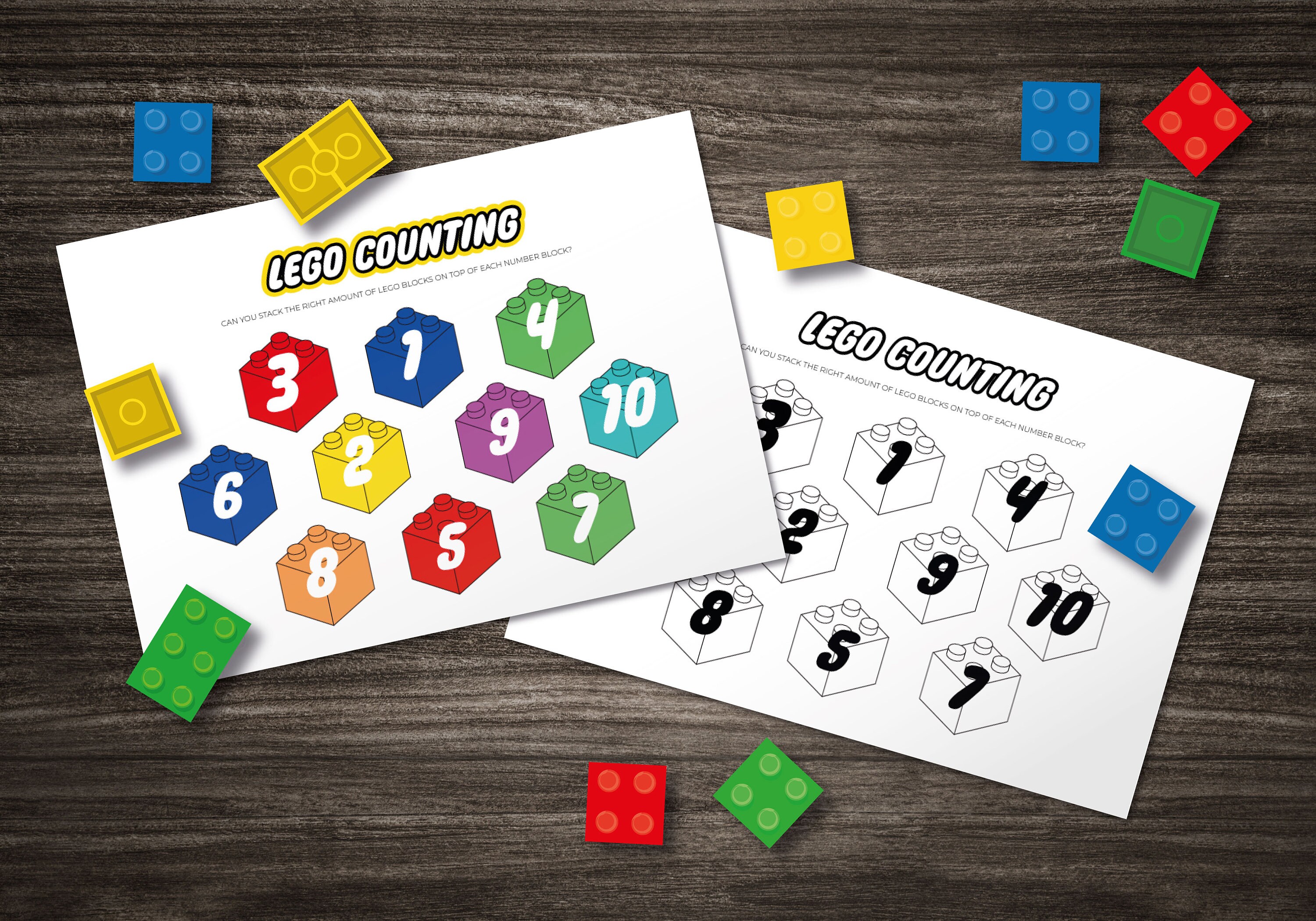 Building Blocks Counting Activity Sheet Instant Digital Download ...
