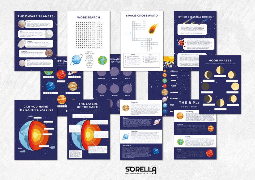Space Unit Study Pack Planets Printable 25 Page Educational Activity ...