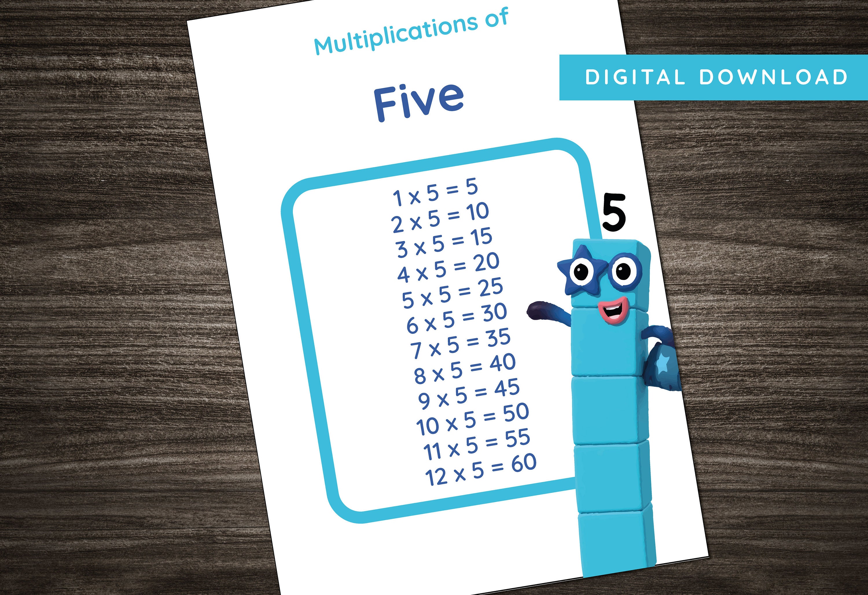 Numberblocks Multiplications Times Tables Flash Cards for Kids Instant ...