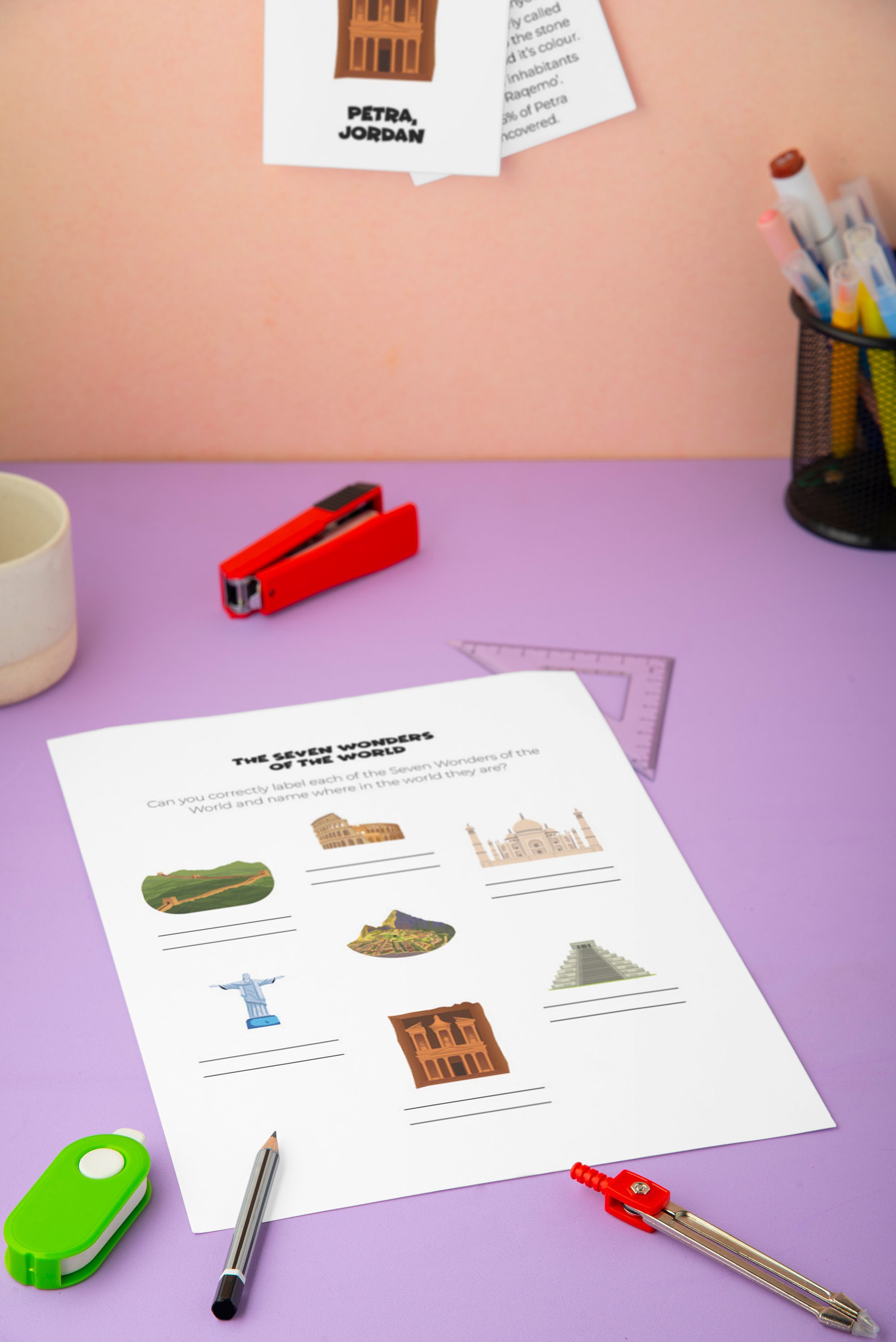 Seven 7 Wonders of the World Learning Unit Study Pack - Including Flash ...