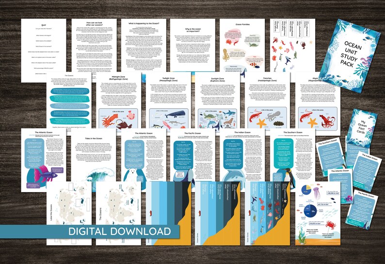 Oceans Unit Study Pack - Childrens Educational Learning Geography ...