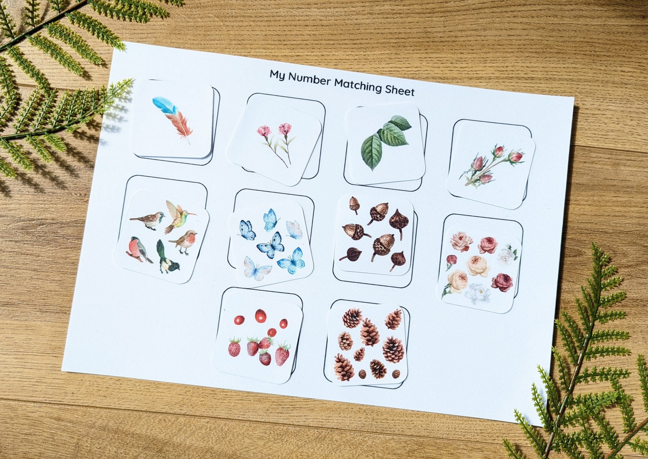 Nature Counting Activity Educational Learning Game Sheet- Instant ...