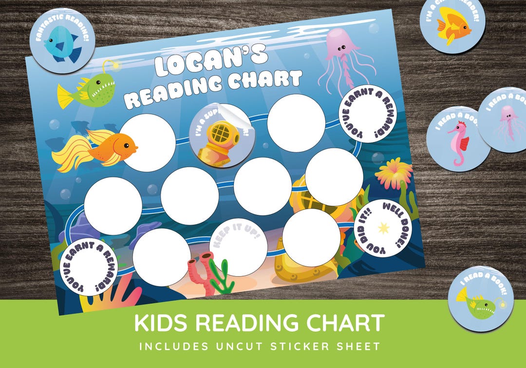 Reading Chart Ocean Under the Sea Theme Activity - Encourage Reading ...