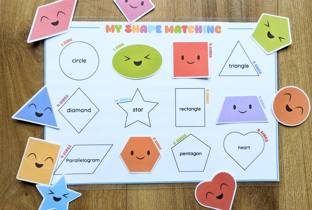 Shape Sort Match Activity- Geometry Math - Instant Digital Download ...